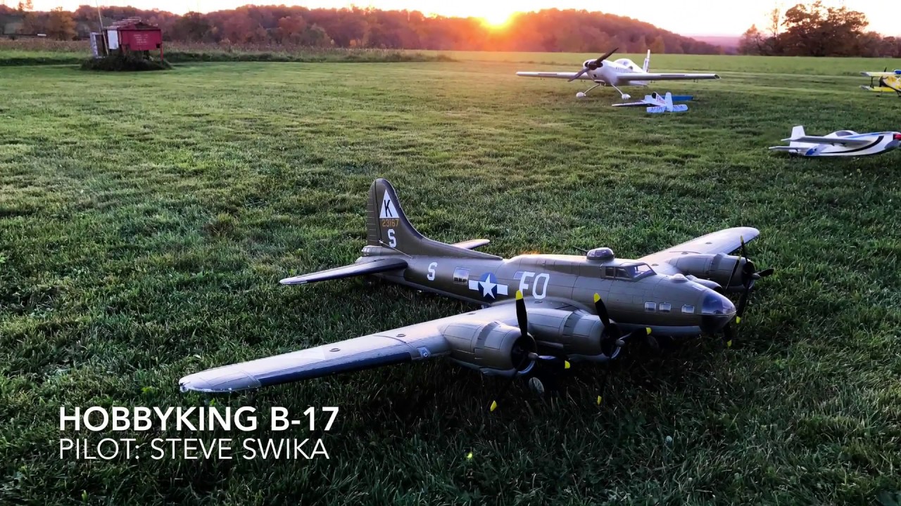 HobbyKing 1875mm B-17 F/G Flying Fortress - Against the Sunset @ LAMS - YouTube