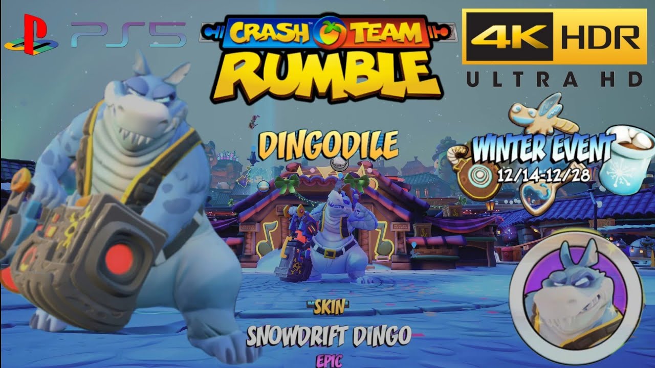 Crash Team Rumble: Competitive: Dingodile Snowdrift Dingo Skin (PS5 ...