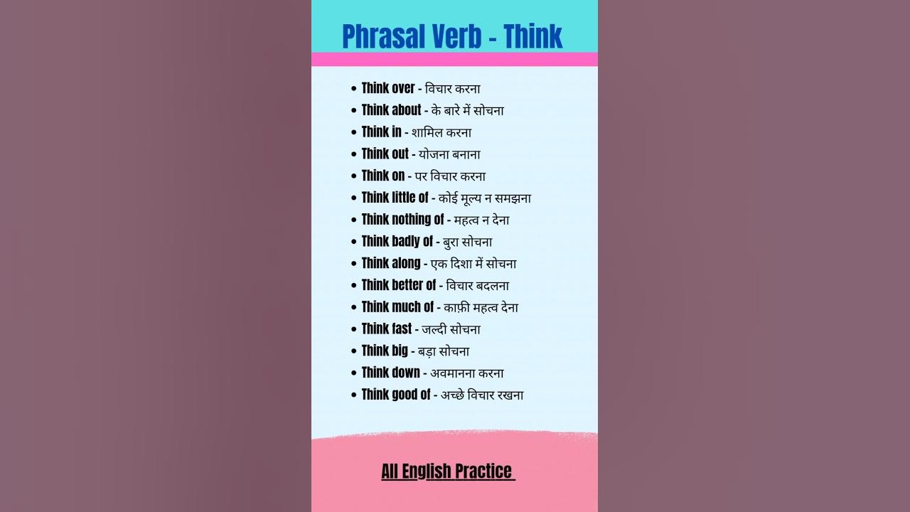 Phrasal Verb || Think || Speaking Practice || English Practice ||# ...