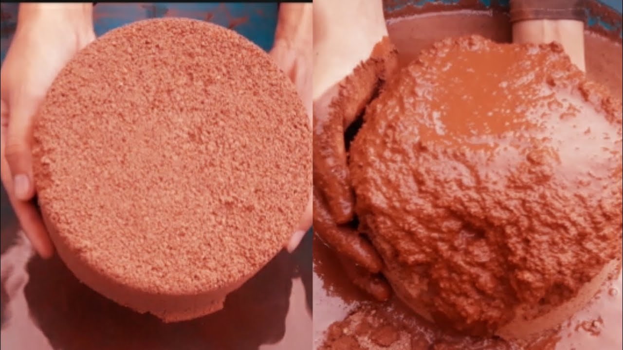 Speed up ASMR red grainy cakes wet crumbling perfect satisfaction ...