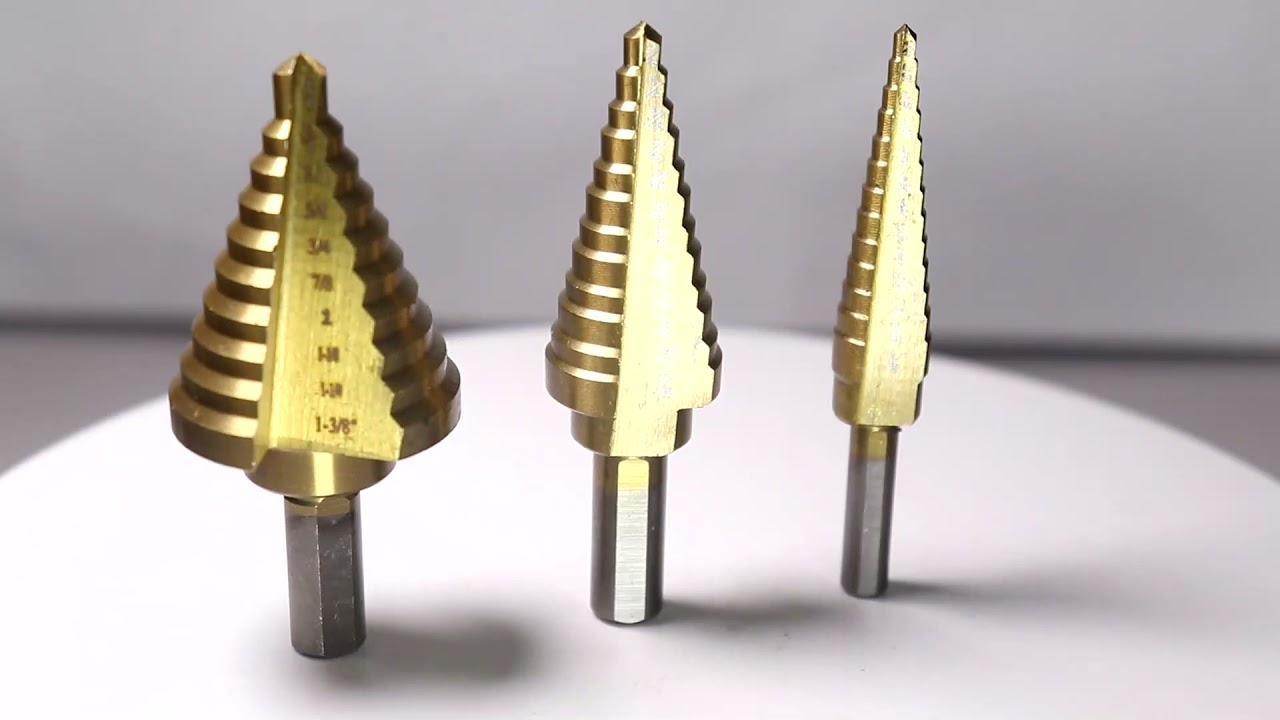 Step drill bit demo-15050039 - YouTube