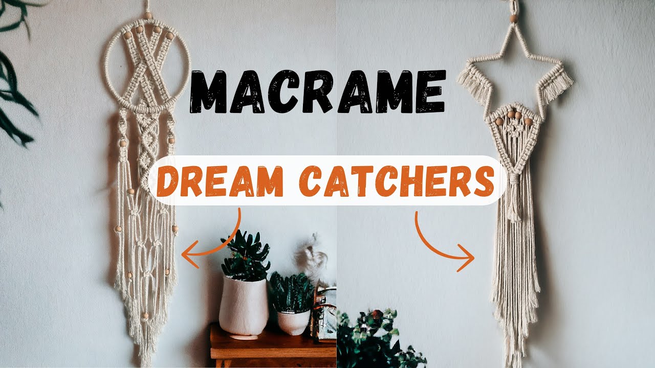 🌛TWO MACRAME DREAM CATCHER TUTORIAL PROJECTS FOR BEGINNERS | Macrame ...