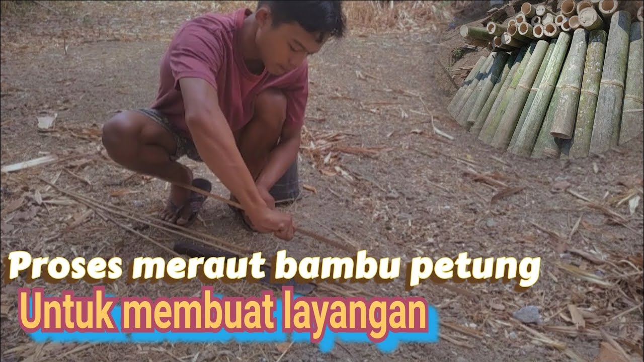 tutorial meraut bambu tali/bambu petung untuk membuat layangan#tutorial ...