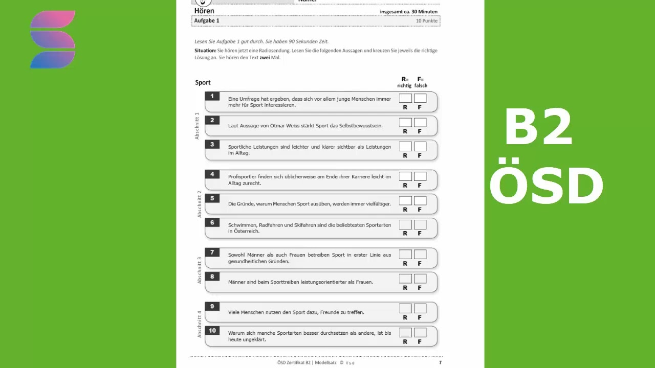 ÖSD Zertifikat B2 - Hören - YouTube