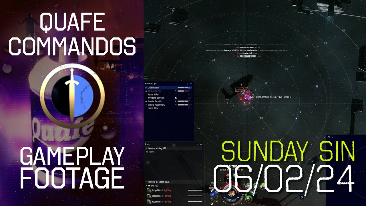 Sunday Sin PVP Gameplay | EVE Online | Quafe Commandos - YouTube