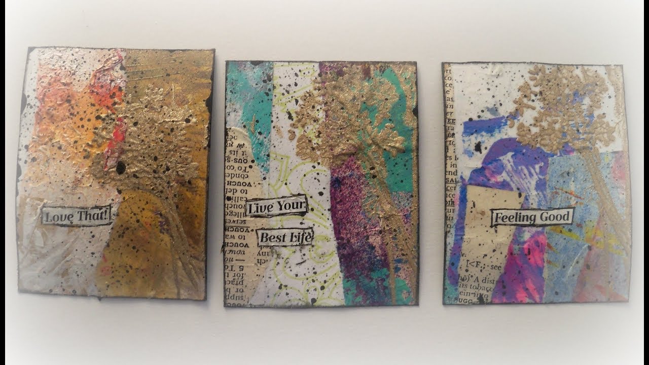 Paper Scraps ATCS/ DIY Scrap paper Artist Trading Cards / How to make ...