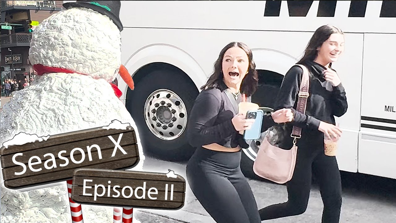 Scary Snowman Riots In The Streets Chaos erupts In Laughter - YouTube