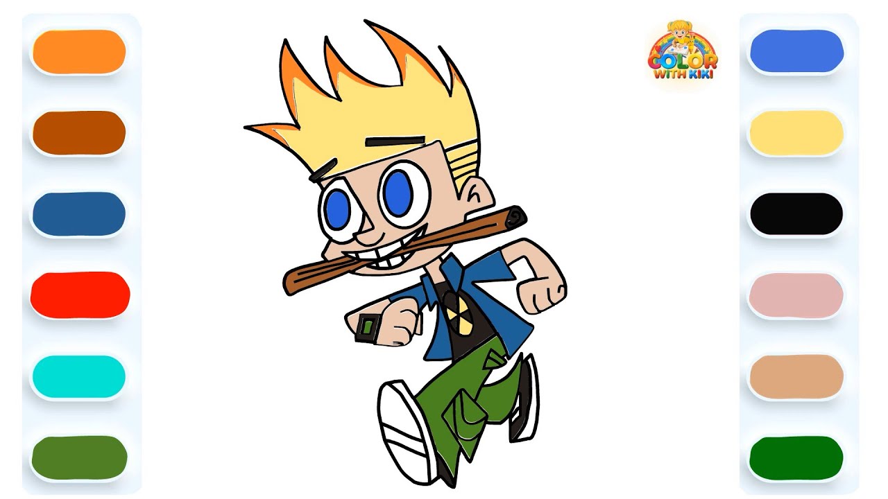 Learn to Draw Young Johnny Test - Drawing and Coloring Tutorial for ...