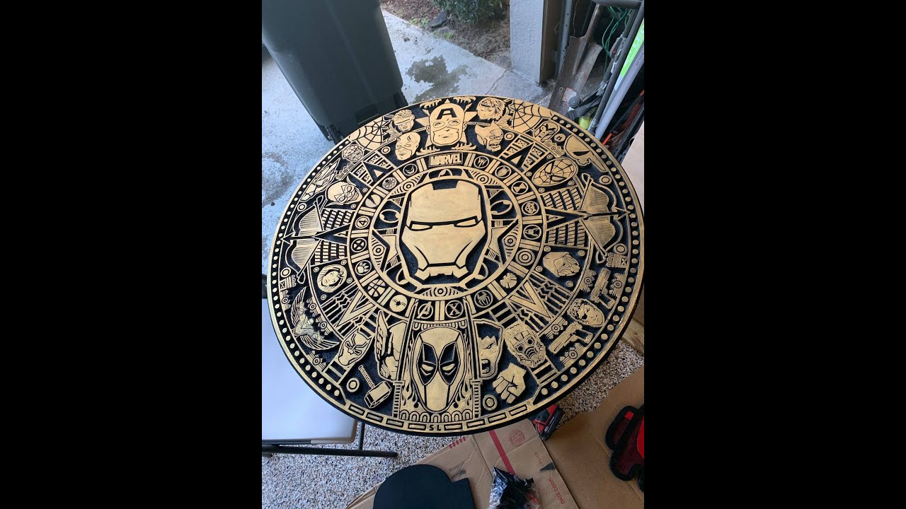CNC Cut Marvel Aztec Calendar Part 2 - YouTube
