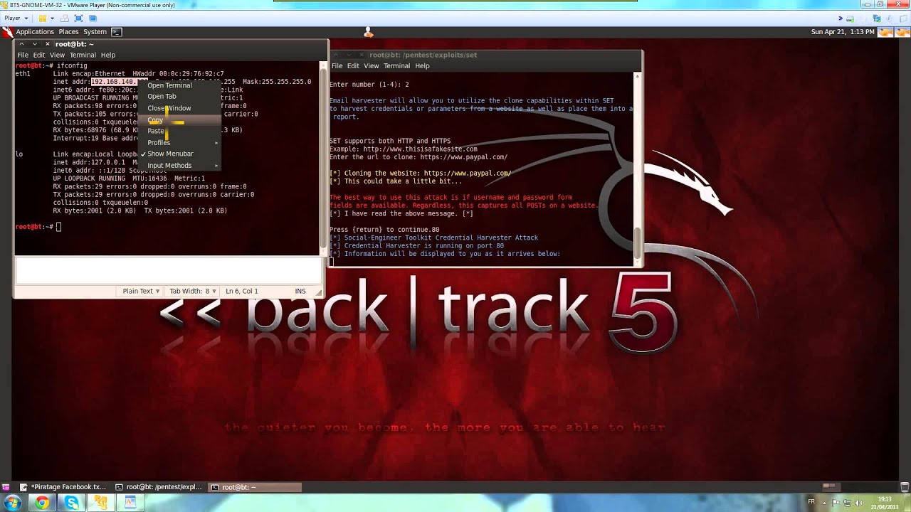 Piratage Paypal Backtrack5 Youtube