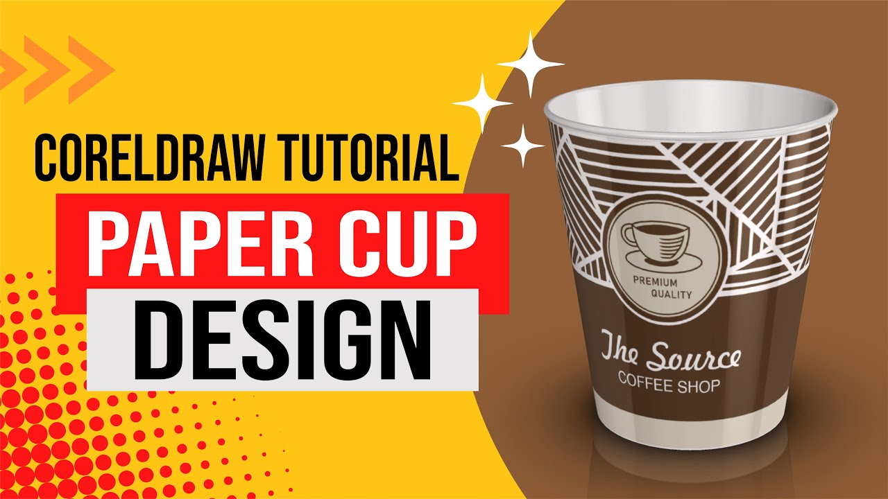 Coffee cup design in coreldraw | Paper cup Sleeve Design | Easy ...
