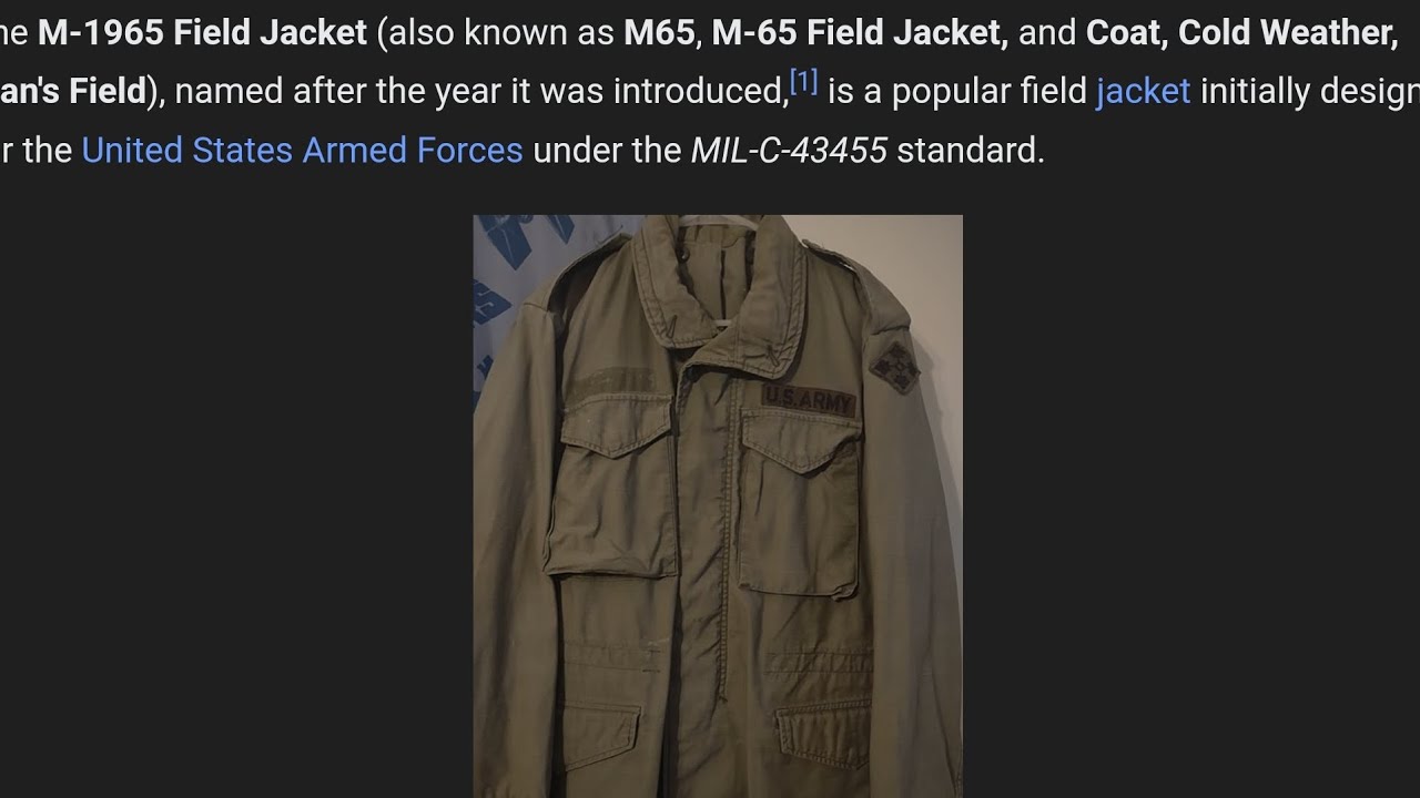 M65 Field Jacket (M81) - YouTube