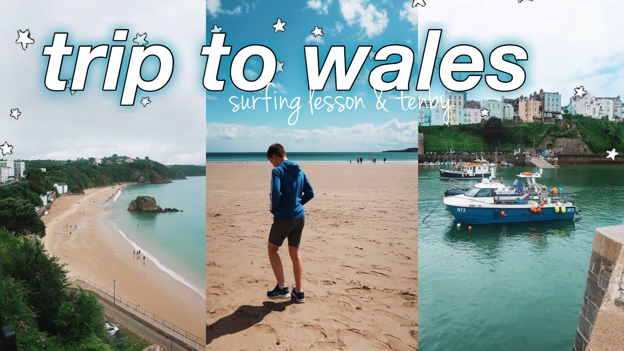 trip to north wales | surfing, tenby, visting dobby's grave - YouTube