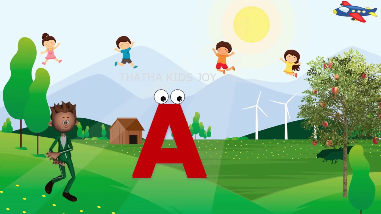 ABC Phonics Song with Two Words A For Apple to Z Zebra with fun cartoon ...