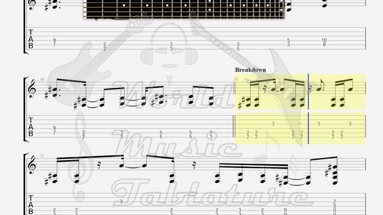 Disturbed Fear GUITAR TAB - YouTube