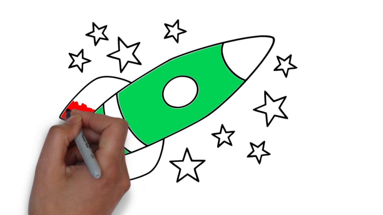 How to draw easy a rocket? - YouTube