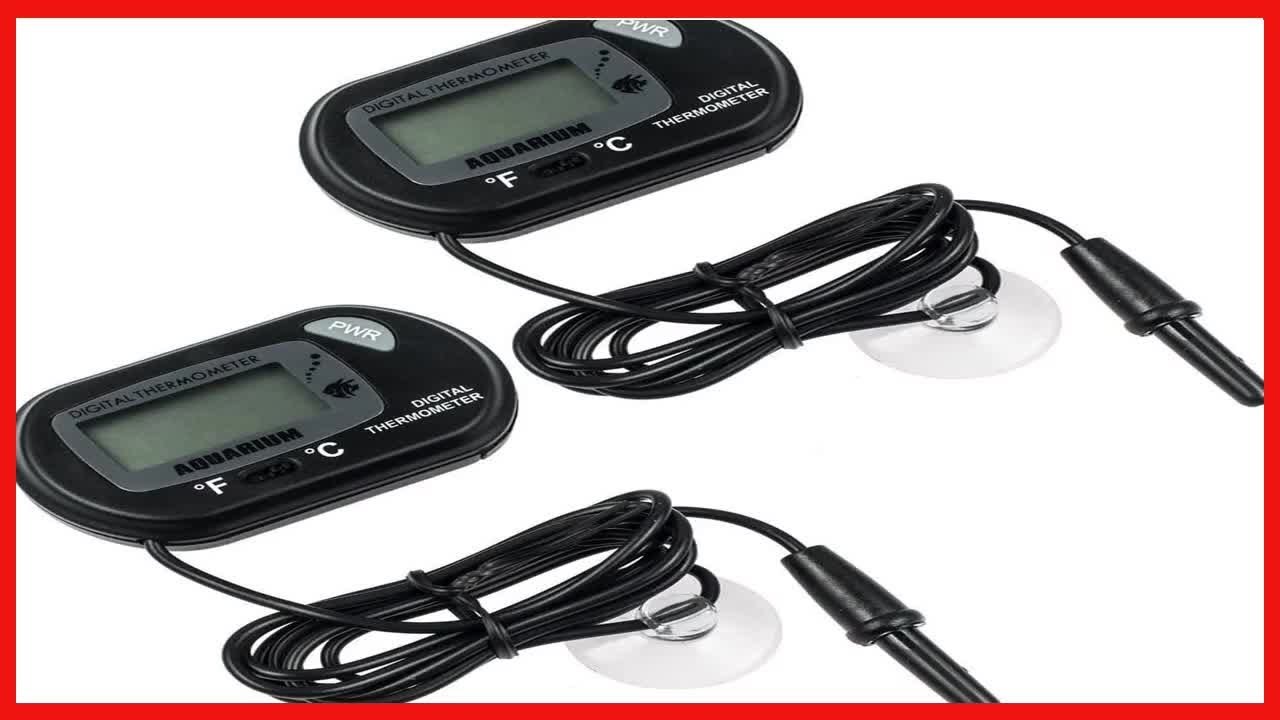Zacro Pack of 2 LCD Digital Aquarium Thermometer Fish Tank Water ...