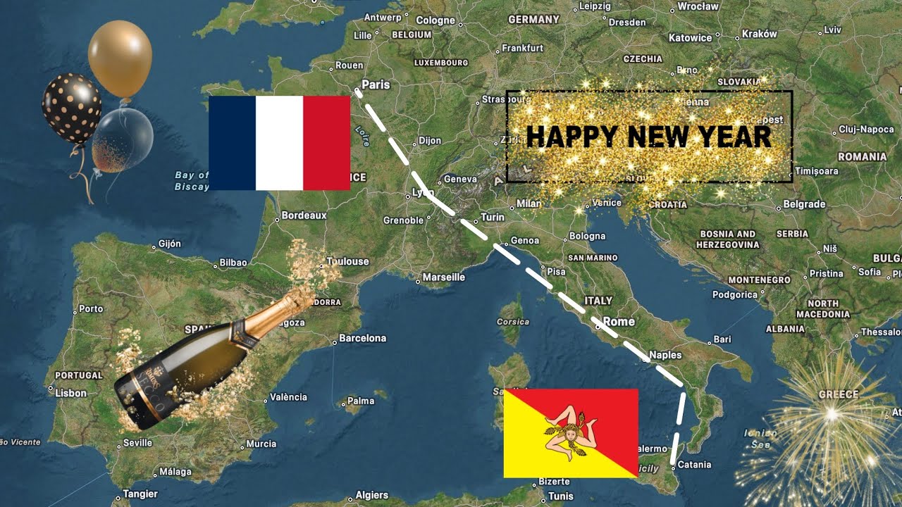 New Year flight from Sicily to France - Catania to Paris (LICC-LFPG ...