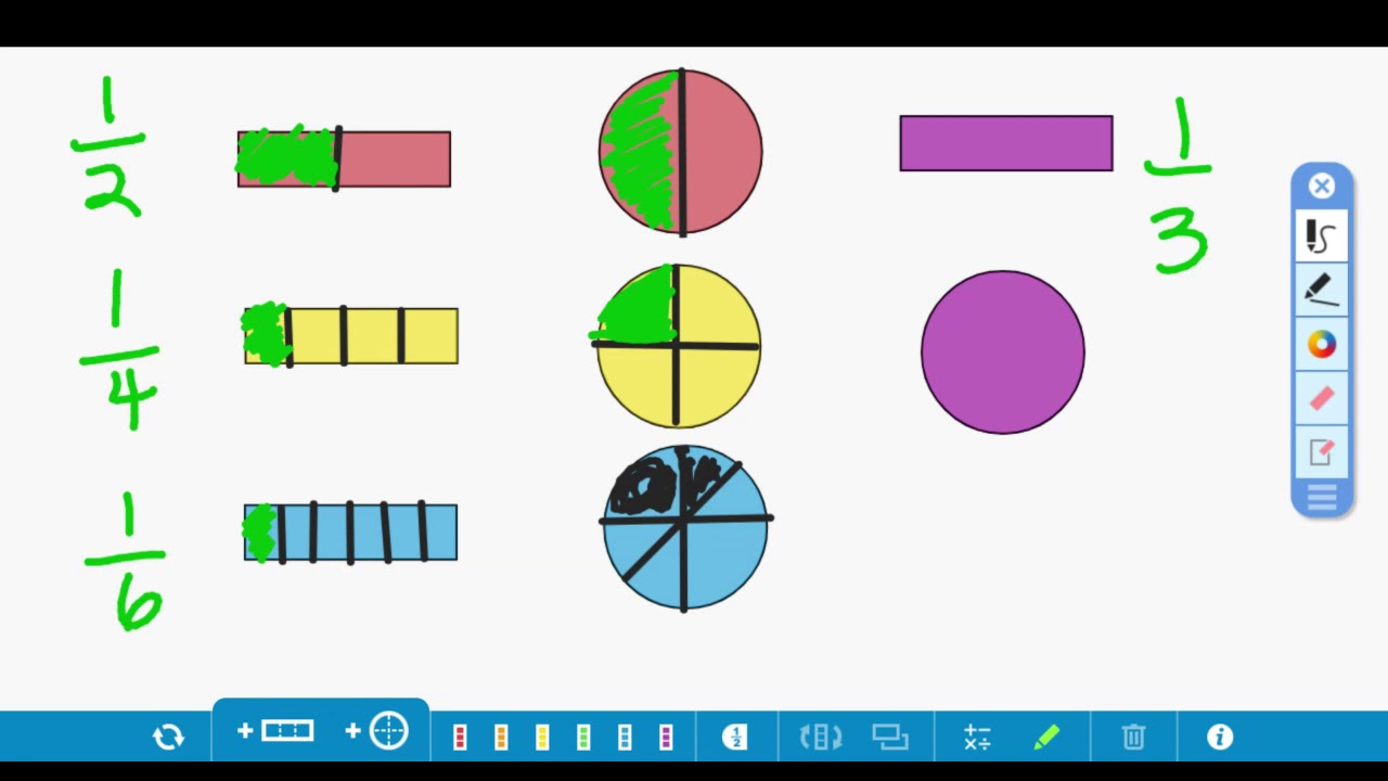 Partitioning Shapes to Represent Fractions - YouTube