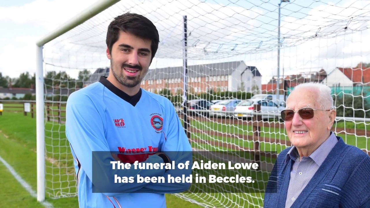 Funeral of young footballer Aiden Lowe held in Beccles - YouTube