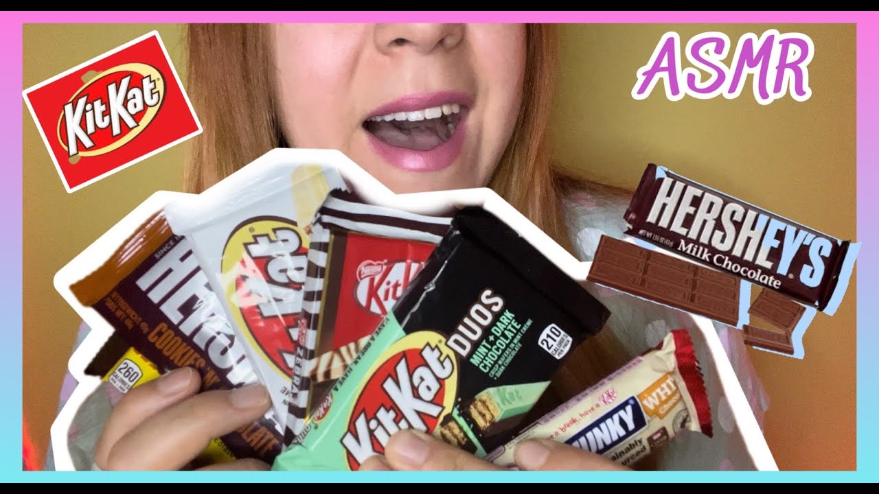 Eating KITKAT and HERSHEY'S CHOCOLATE BARS🍫 -ASMR-EATING SOUNDS @BarbyB ...