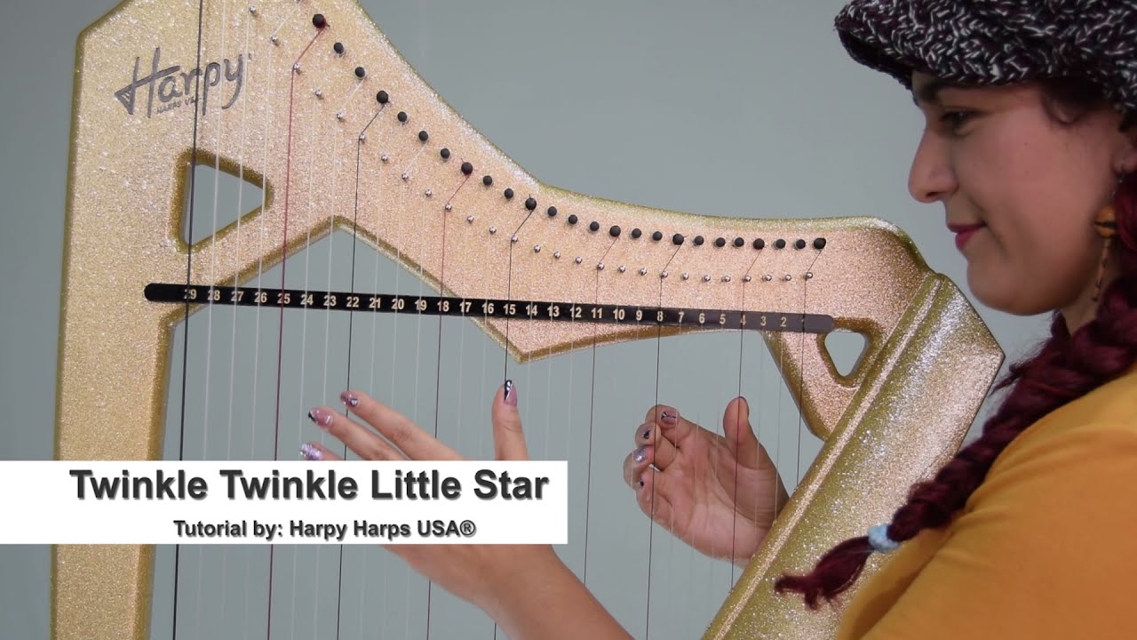 Harp (Arpa) Tutorial: Twinkle Twinkle Little Star "Estrellita" - YouTube