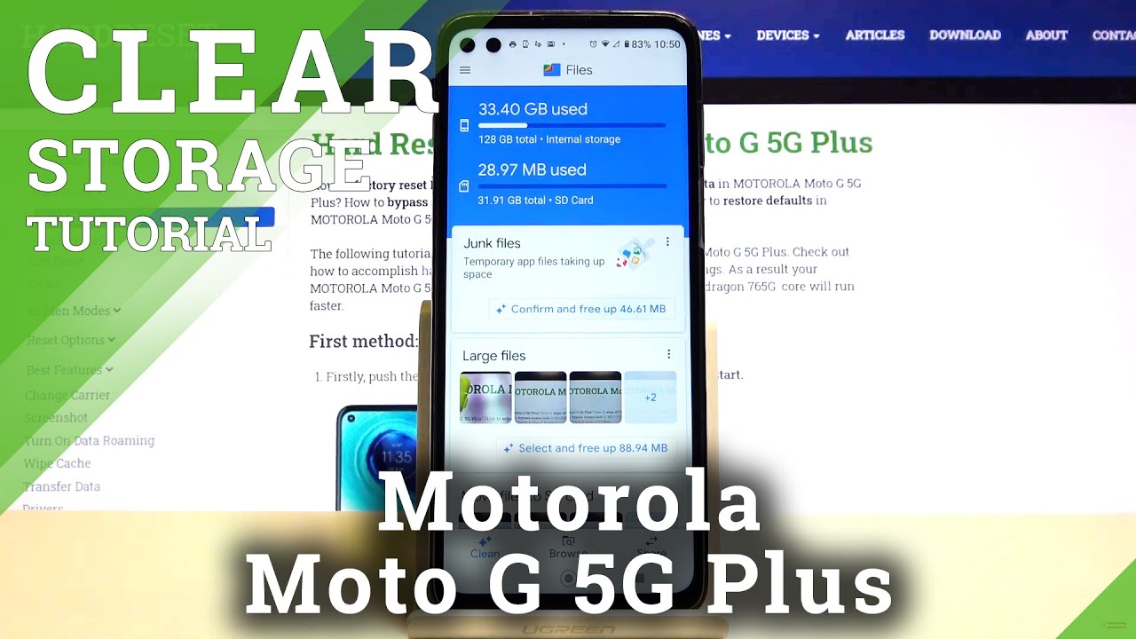 How to Free Up Space on Motorola Moto G 5G Plus - Clean Storage - YouTube