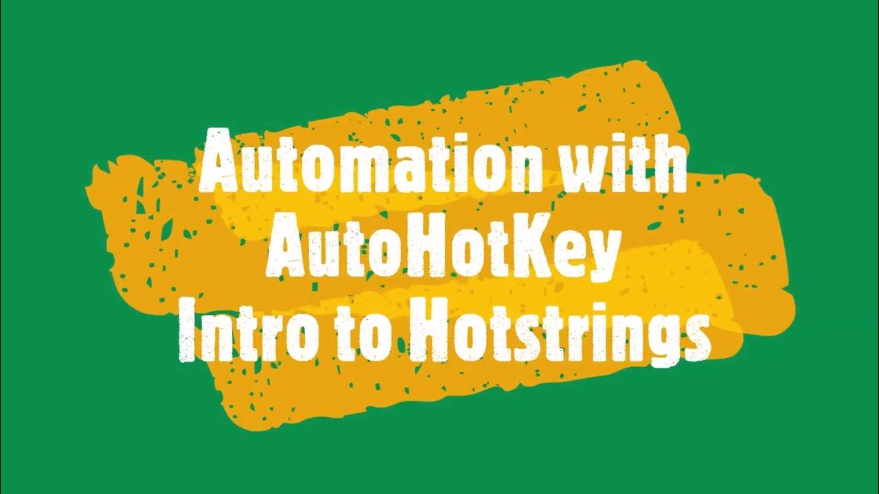 Automation With Autohotkey Intro To Hotstrings Youtube 2886