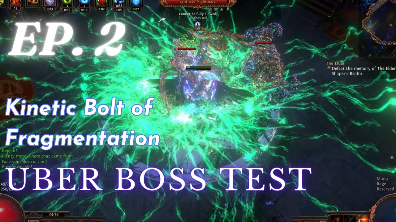 3.23 Mana Stacking Kinetic Bolt of Fragmentation UBER CORTEX Final Phase - YouTube