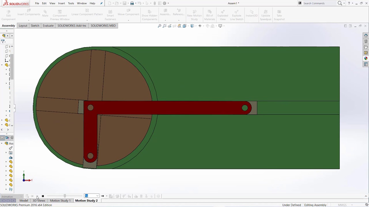 Elliptical trammel promo mechanism in solidworks - YouTube
