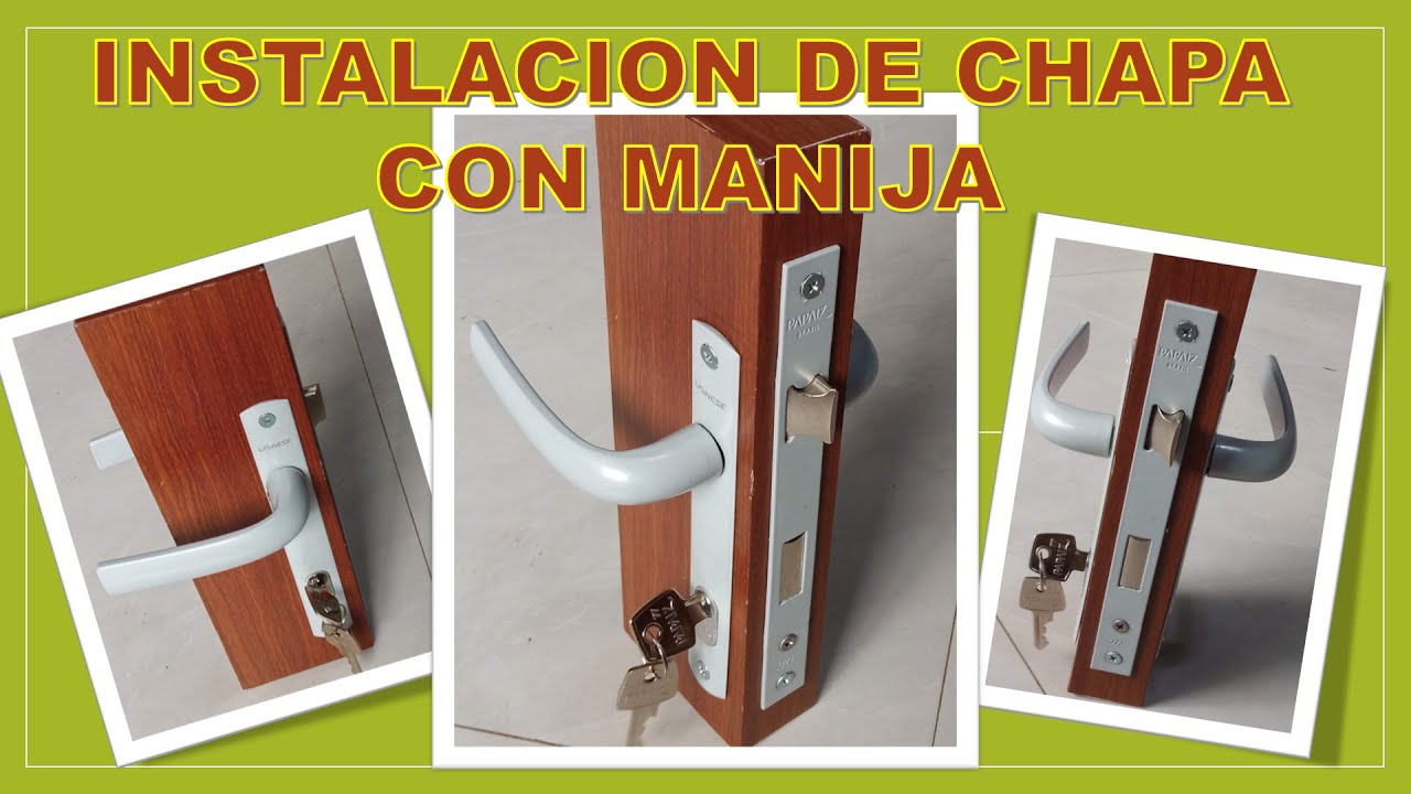 INSTALACIÓN DE CHAPA CON MANIJA EN PUERTA DE ALUMINIO - YouTube