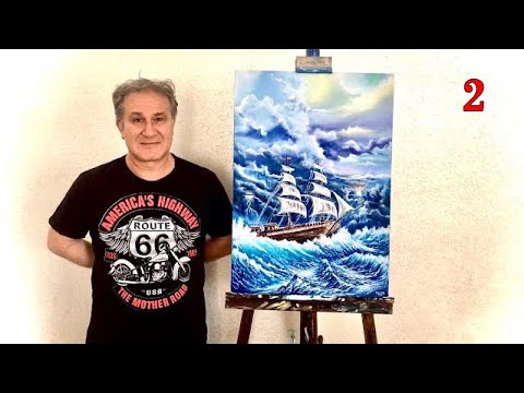 Denizde Fırtına || Faruk ZARİÇ - Akrilik Boya - Acrylic  50x70