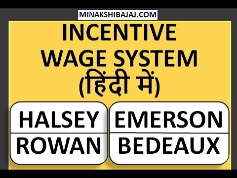 Wage Incentive Plans (In Hindi) || Halsey || Rowan || Emerson ...