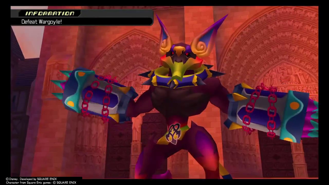 KINGDOM HEARTS HD Dream Drop Distance Wargoyle Rematch - YouTube