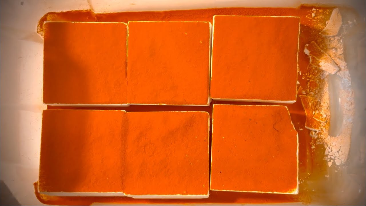 Fresh Gym Chalk with Turmeric Powder Topping | ASMR Relaxation - YouTube