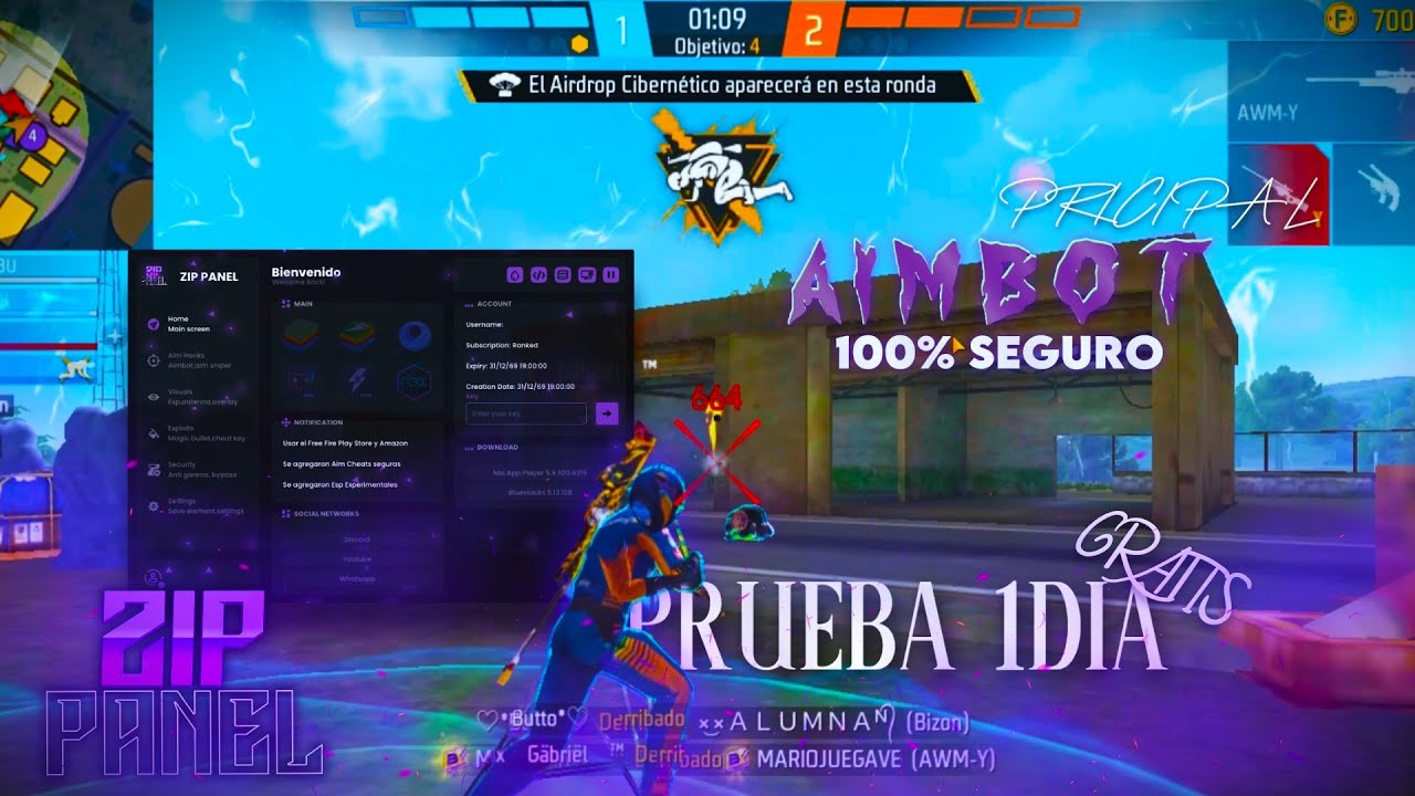 NUEVO PANEL GRATIS FREE FIRE PARA CUENTAS PRINCIPALES| PANEL ZIP - YouTube