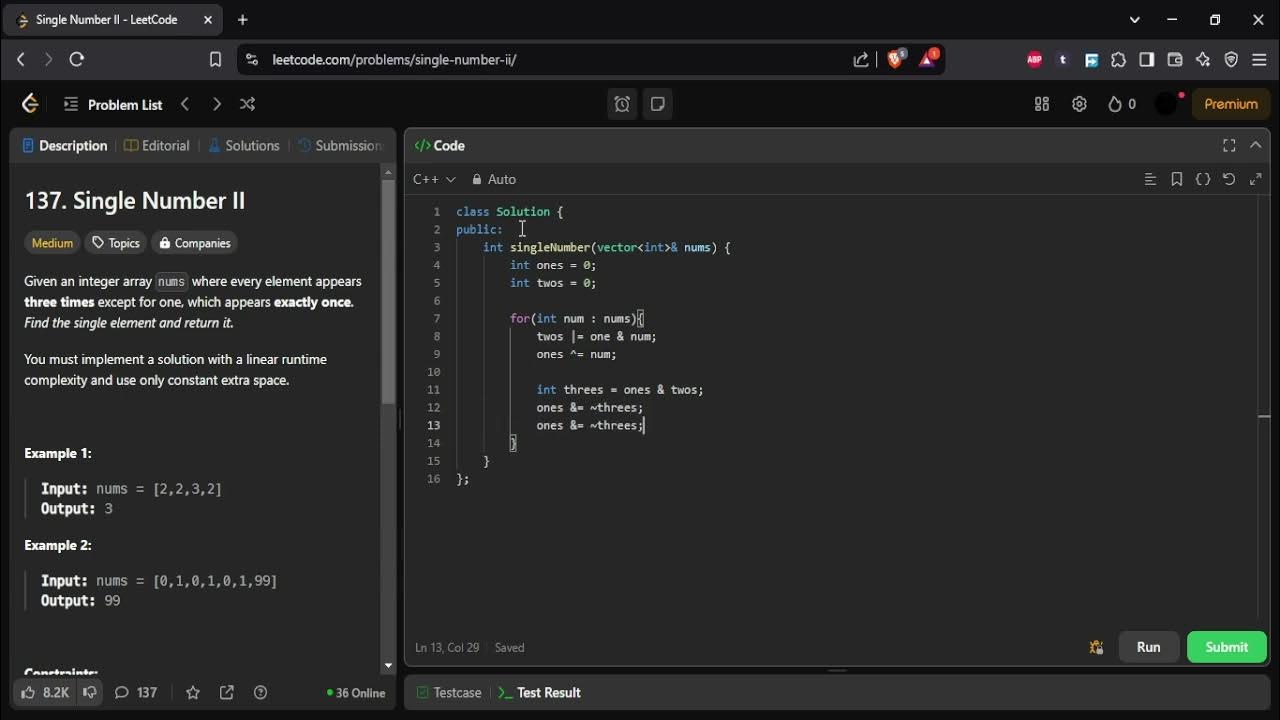 برمجهleetcode-137 - YouTube