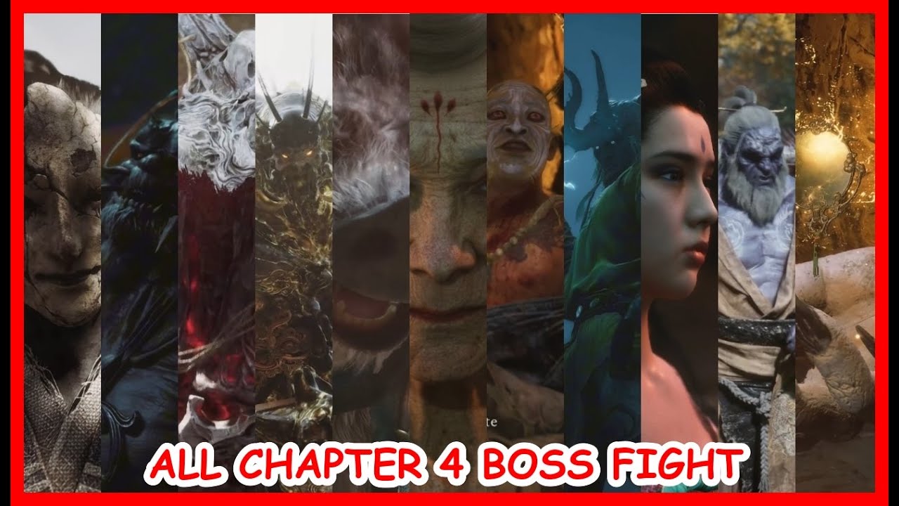 All Chapter 4 Boss fights in Black Myth Wukong (Bosses + Hidden Boss ...