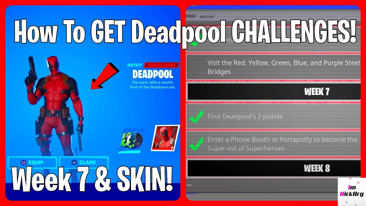 How to GET the Deadpool SKIN CHALLENGES! (UNLOCK Week 7) | Fortnite ...