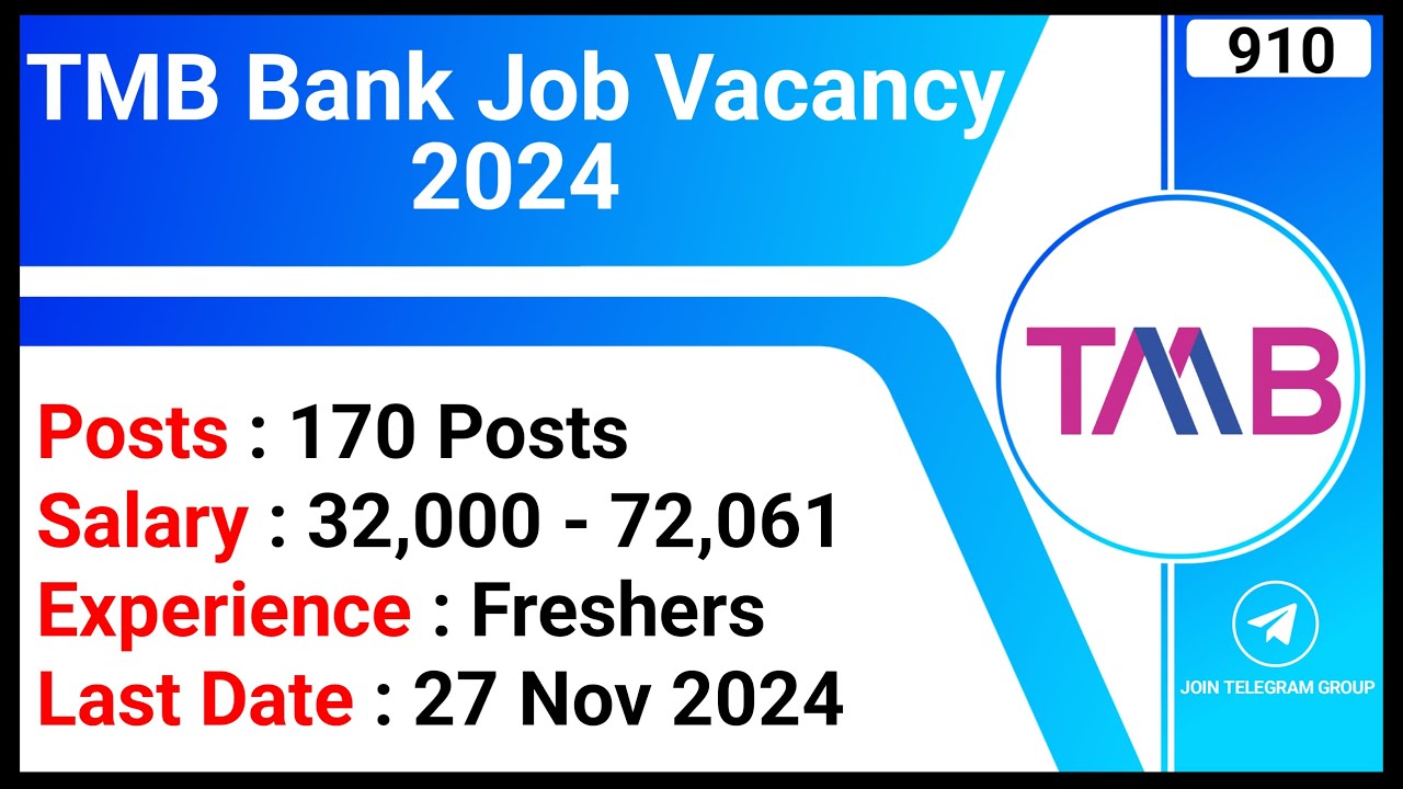 TMB Bank Job Vacancy 2024 | Banking Jobs | Customer Service Executive ...