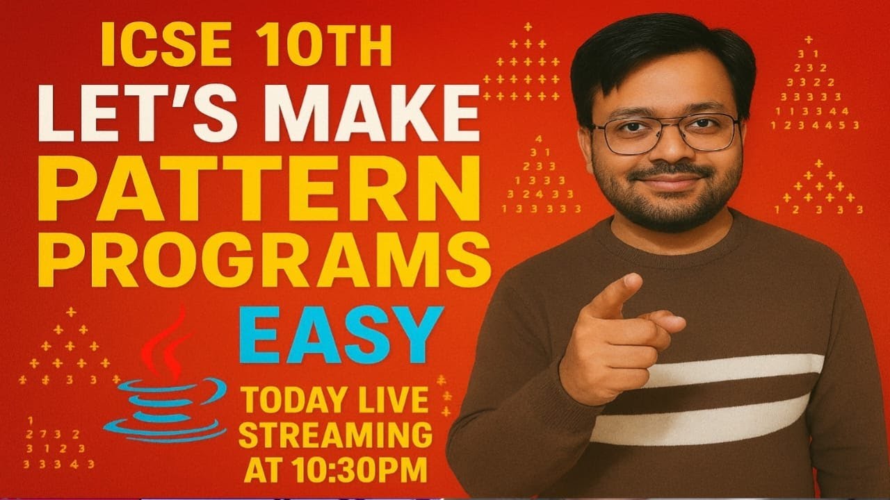 Lets make Pattern Programs easy for ICSE 10th Computer - YouTube