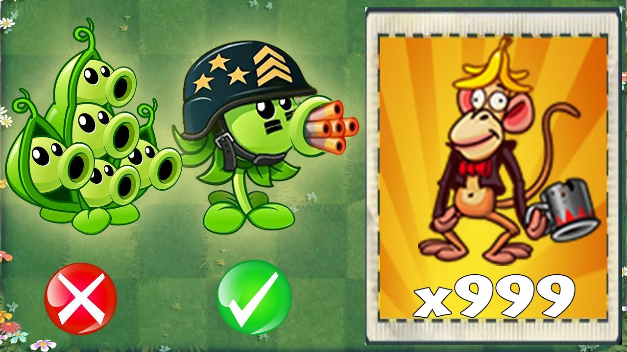 Pvz 2 Gameplay - 99 Plants Vs 999 Zombie Monkey - Which Plant 's Best ...