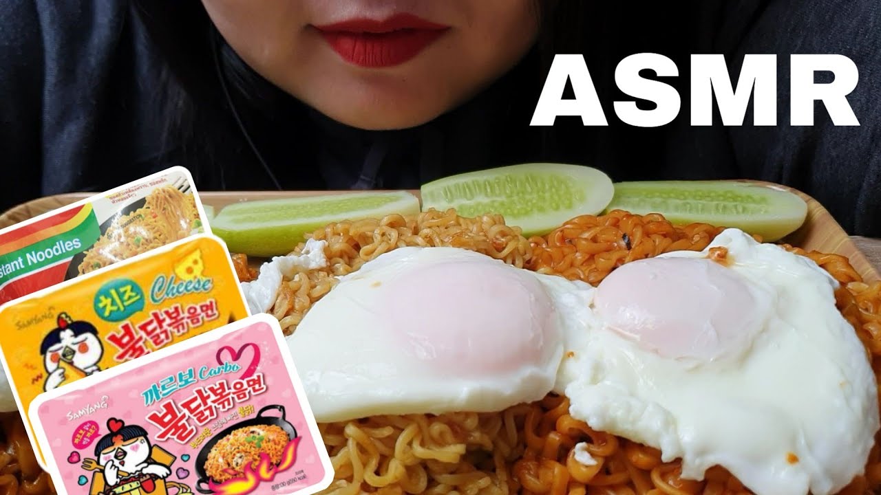 ASMR Carbonara + Cheesy fire Noodles + Indomie Goreng | Mukbang Eating ...