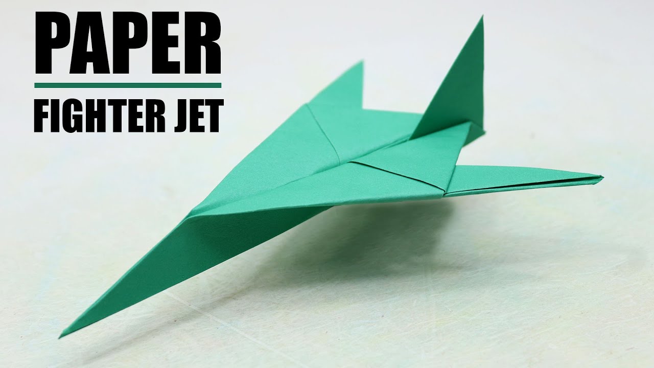 How to Make A Paper Jet Fighter - Easy Origami Jet Fighter Plane - YouTube