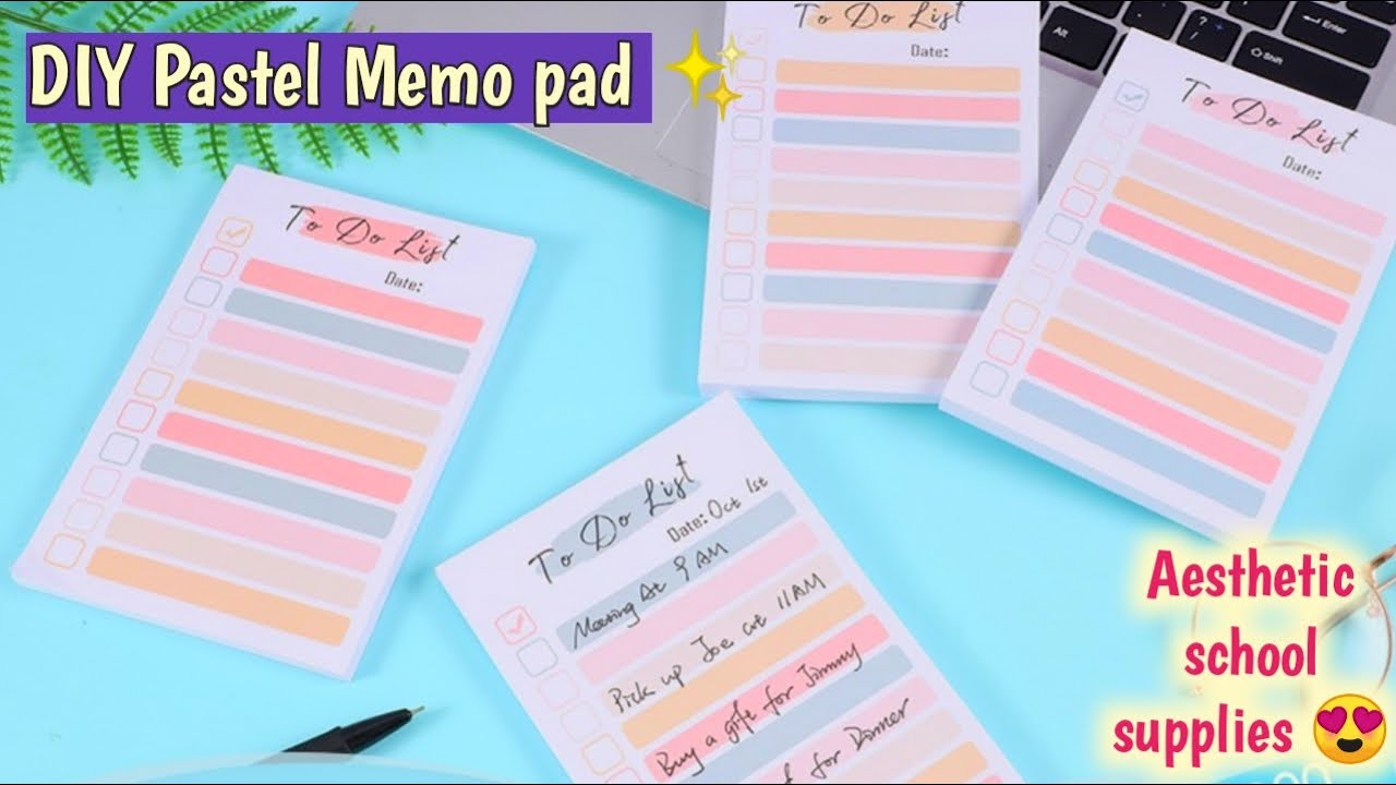 How to make Pastel Memo pads | Note pads with WHITE paper 😍 # ...