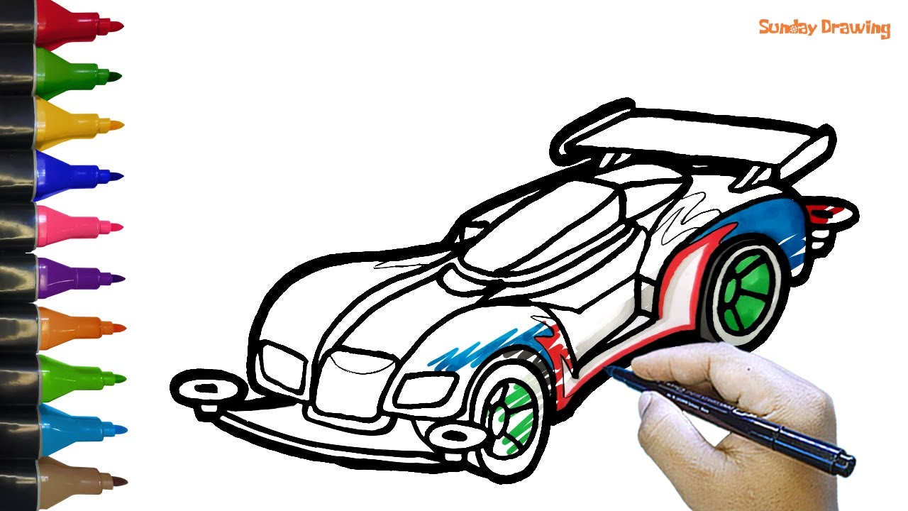 Menggambar dan Mewarnai Mobil Tamiya untuk Anak-anak & Balita - YouTube