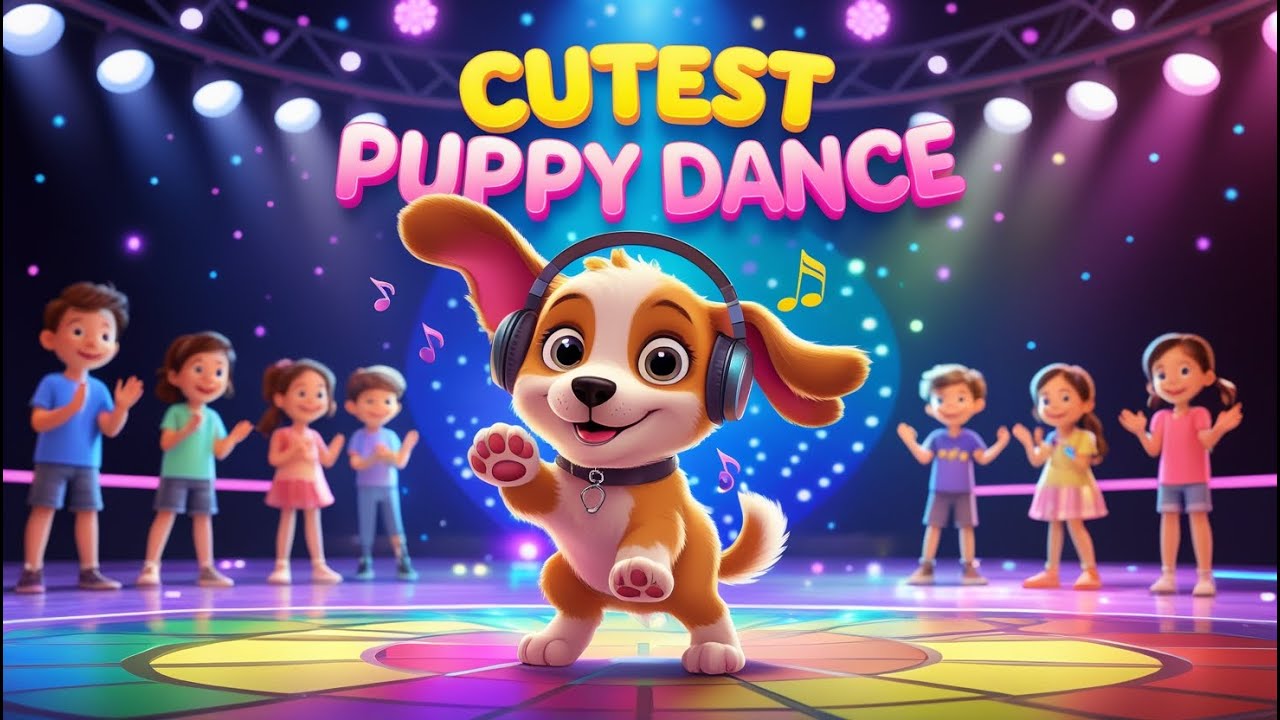 Puppy Dance Party Song 🐶 | Cute Dog Animation for Kids | #PuppyDance # ...