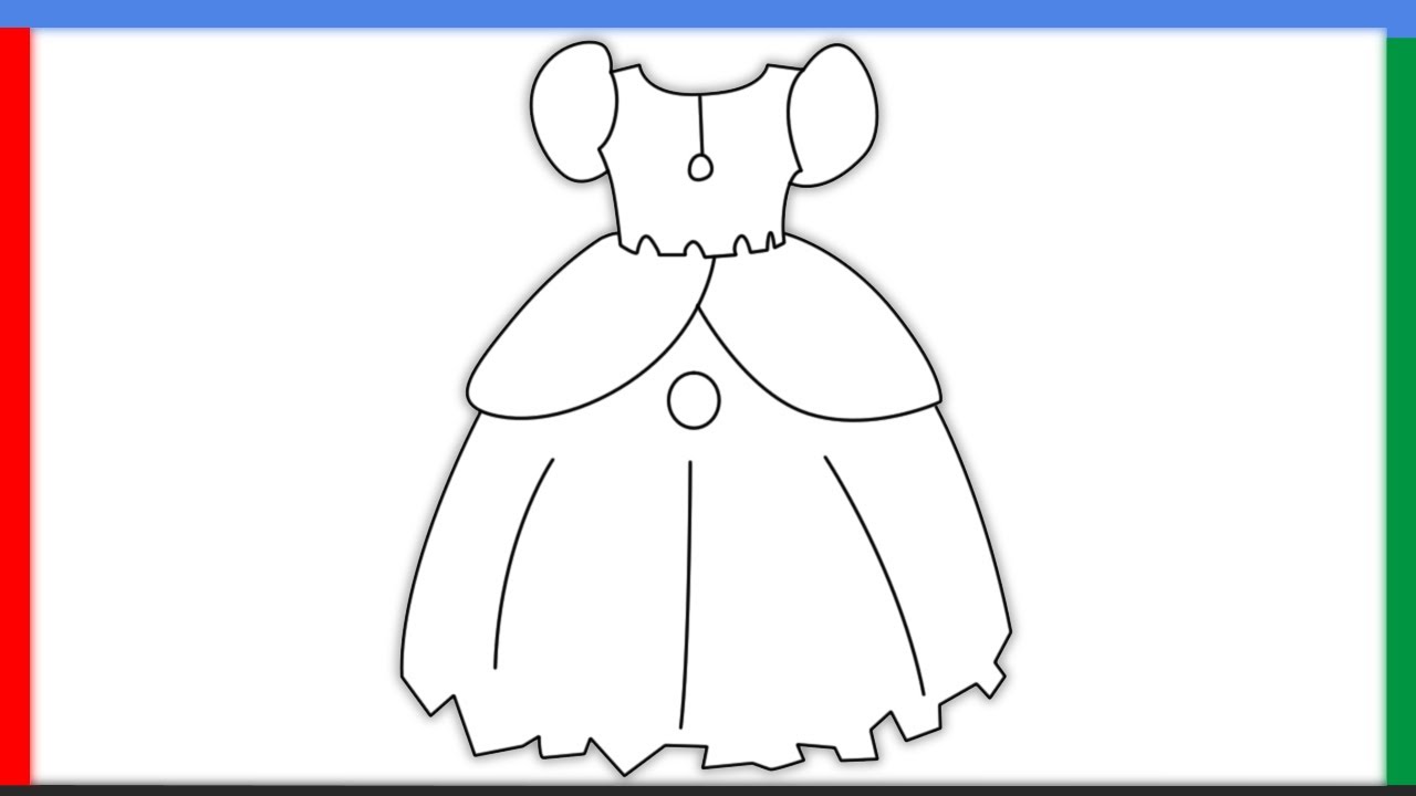 How to draw Princess Dress step by step for beginners - YouTube