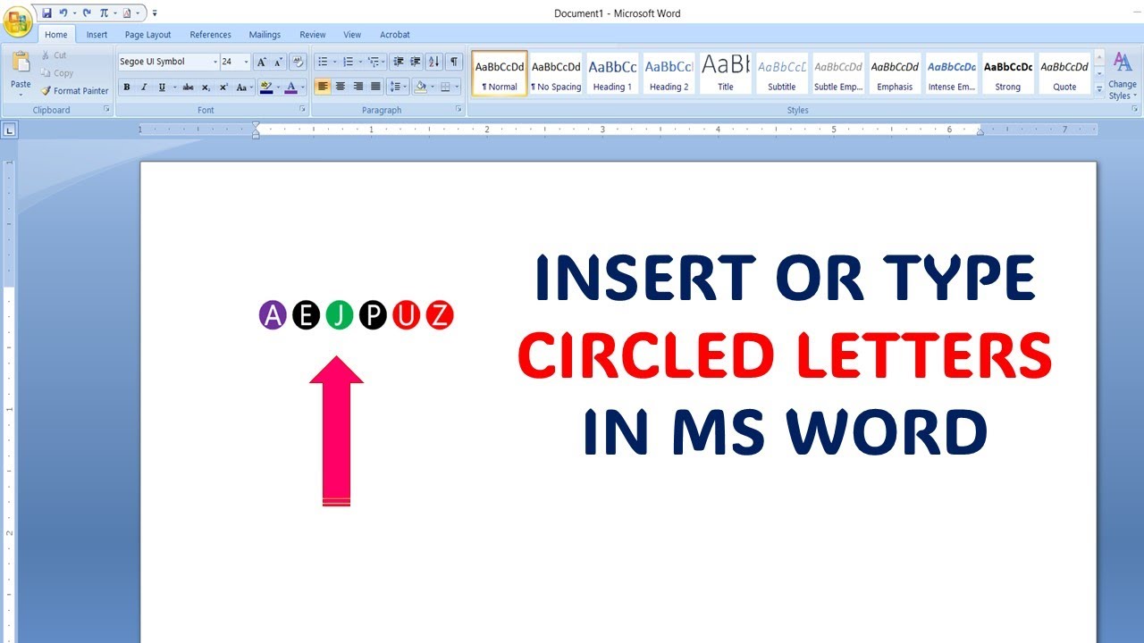 Insert Or Type Circled Letters In Ms Word | Type Circled Letters on Ms ...