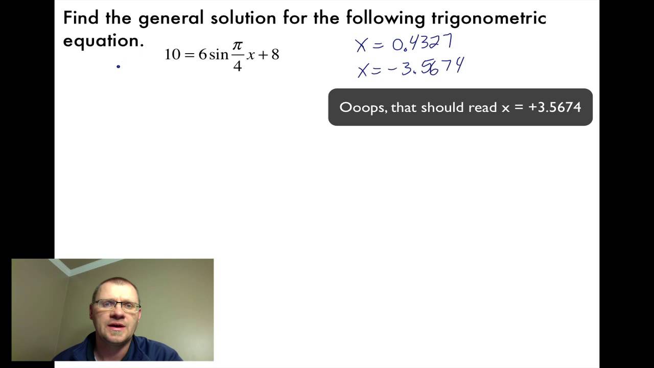 5.4 Equations & Graphs of Trig Functions (Pre-Calc 30) - YouTube
